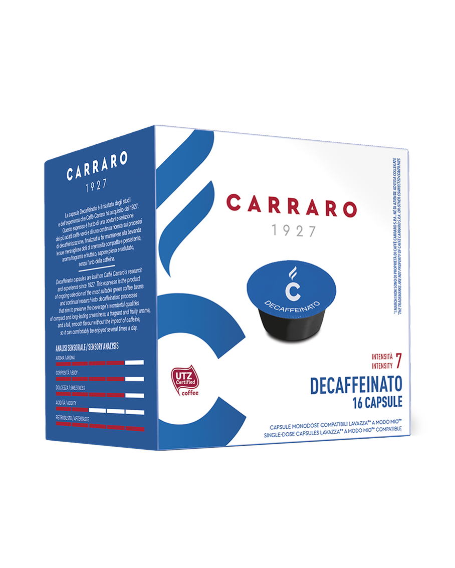 Decaffeinated, Compatible A Modo Mio® Capsules – Carraro Coffee Brixton